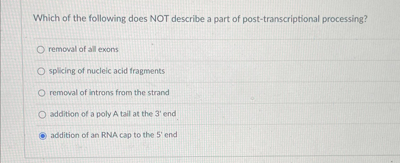 Solved Which of the following does NOT describe a part of | Chegg.com