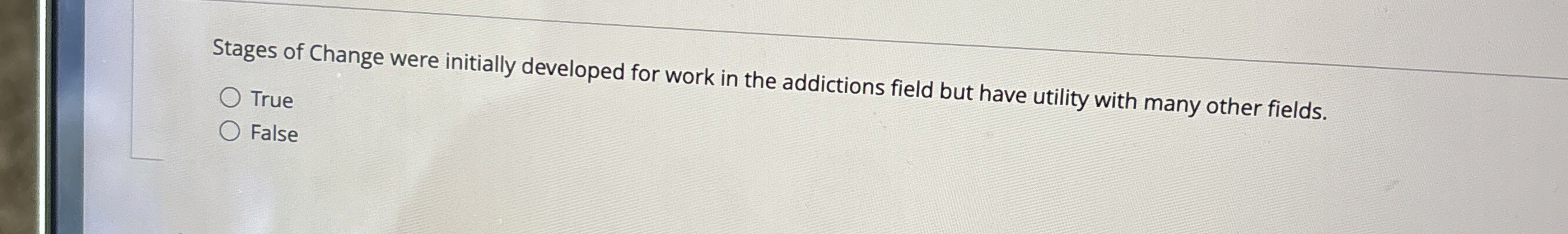 Solved Stages of Change were initially developed for work in | Chegg.com