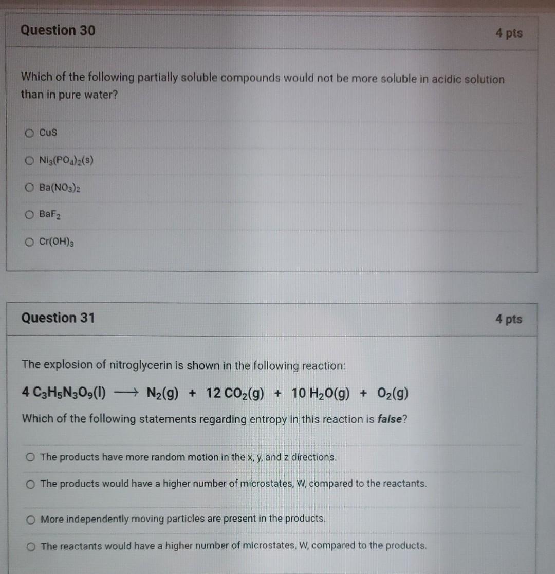 Solved Which of the following partially soluble compounds | Chegg.com