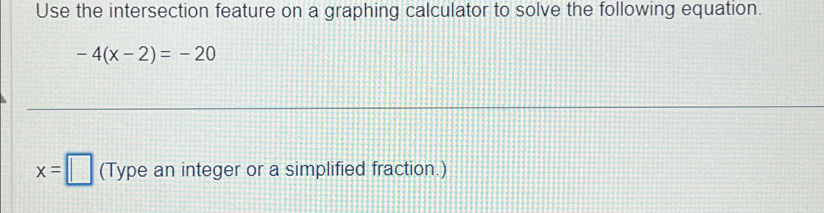 Use the intersection feature on a graphing calculator | Chegg.com