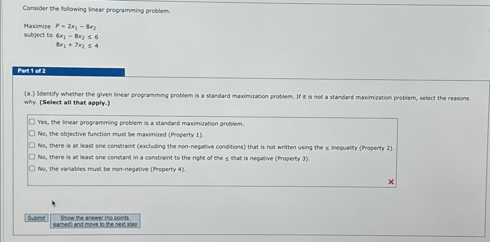 Consider the following linear programming problem. | Chegg.com