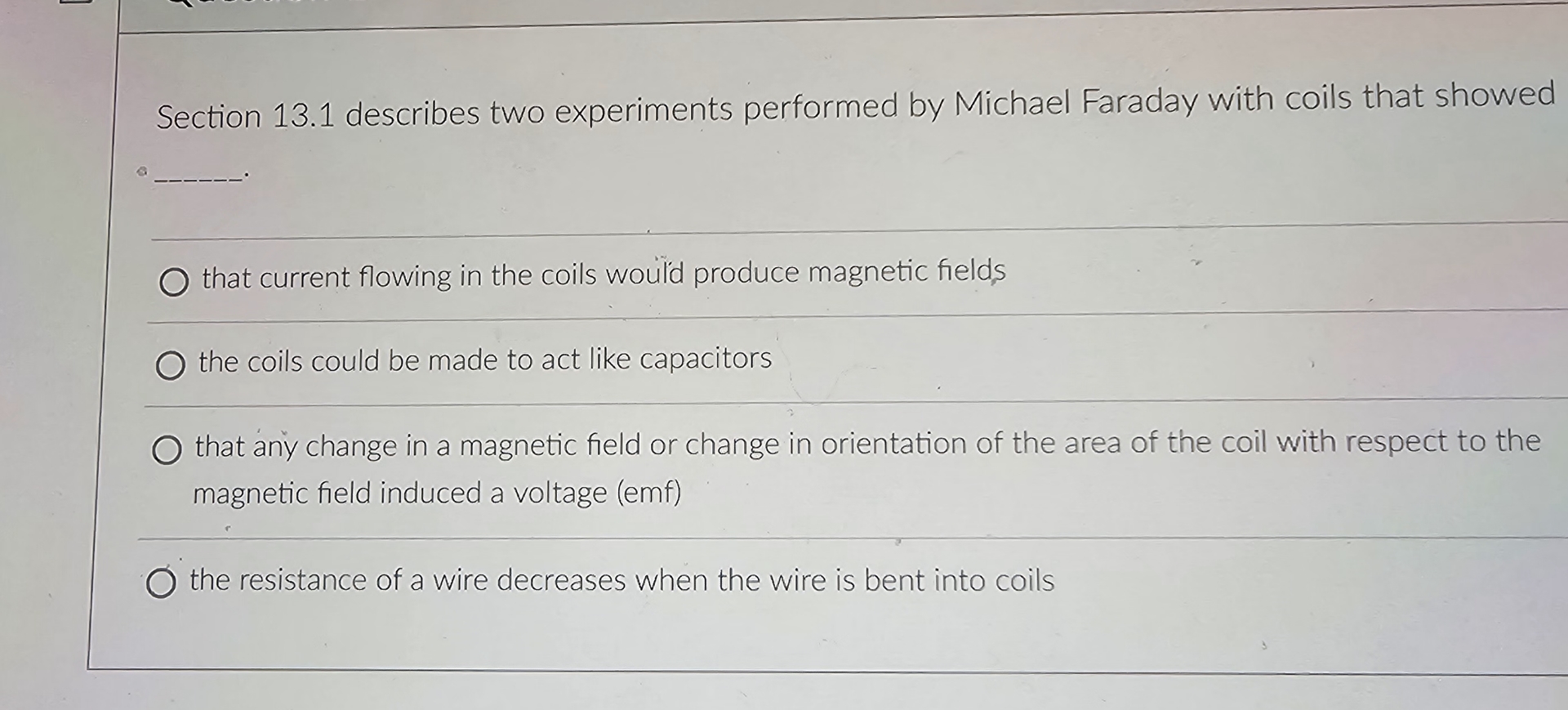 Solved Section 13.1 ﻿describes two experiments performed by | Chegg.com