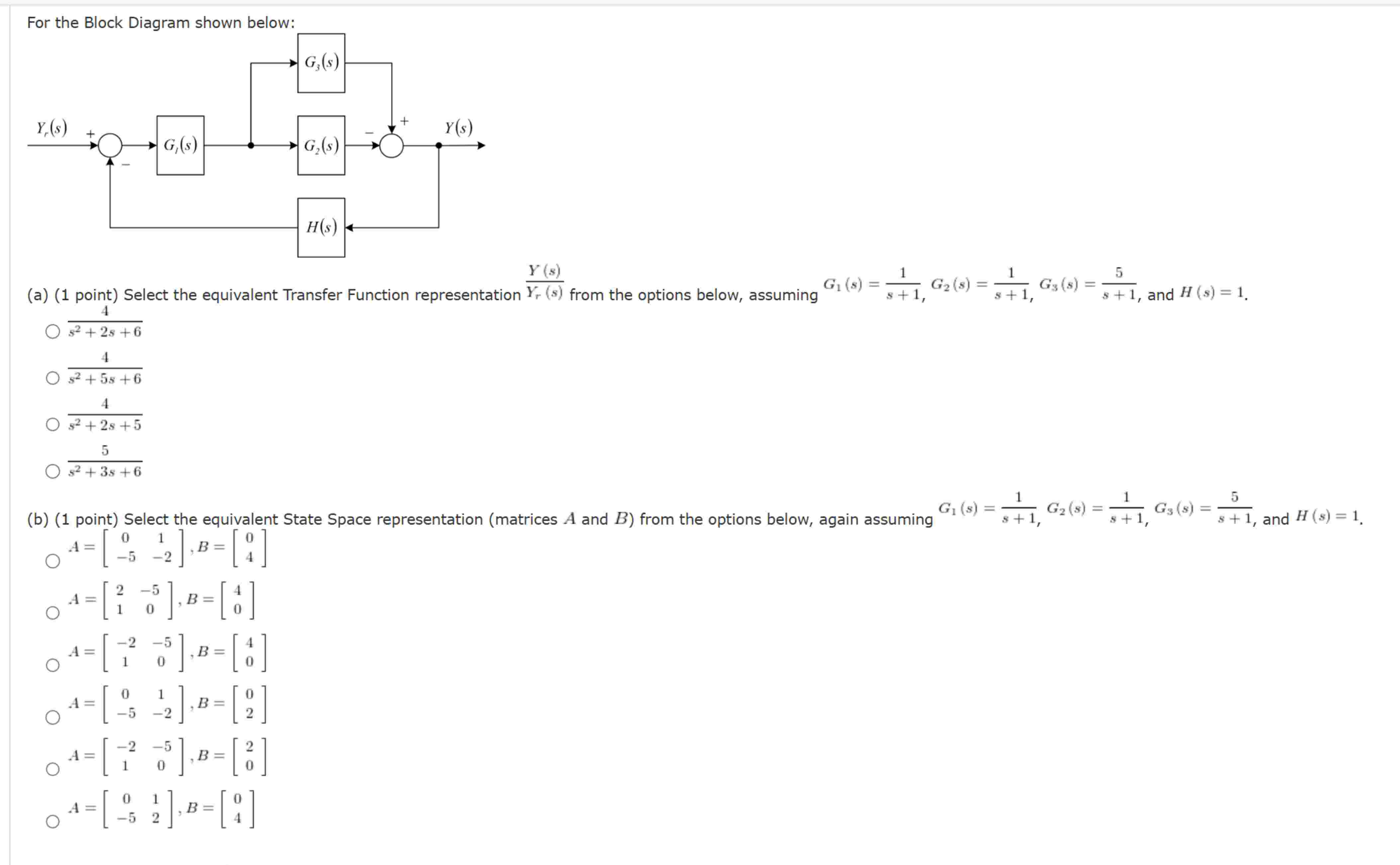 Solved (a) (1 ﻿point) ﻿Select the equivalent Transfer | Chegg.com