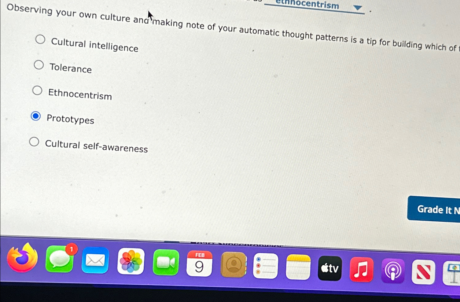 Solved Observing your own culture anct making note of your | Chegg.com