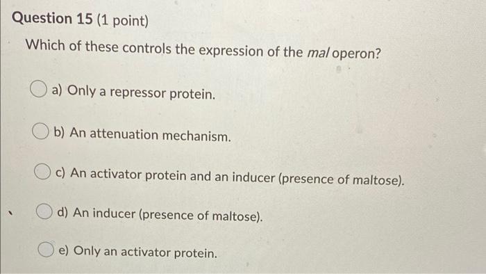 Solved Question 15 (1 point) Which of these controls the | Chegg.com