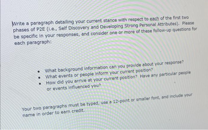 Write a paragraph detailing your current stance with | Chegg.com