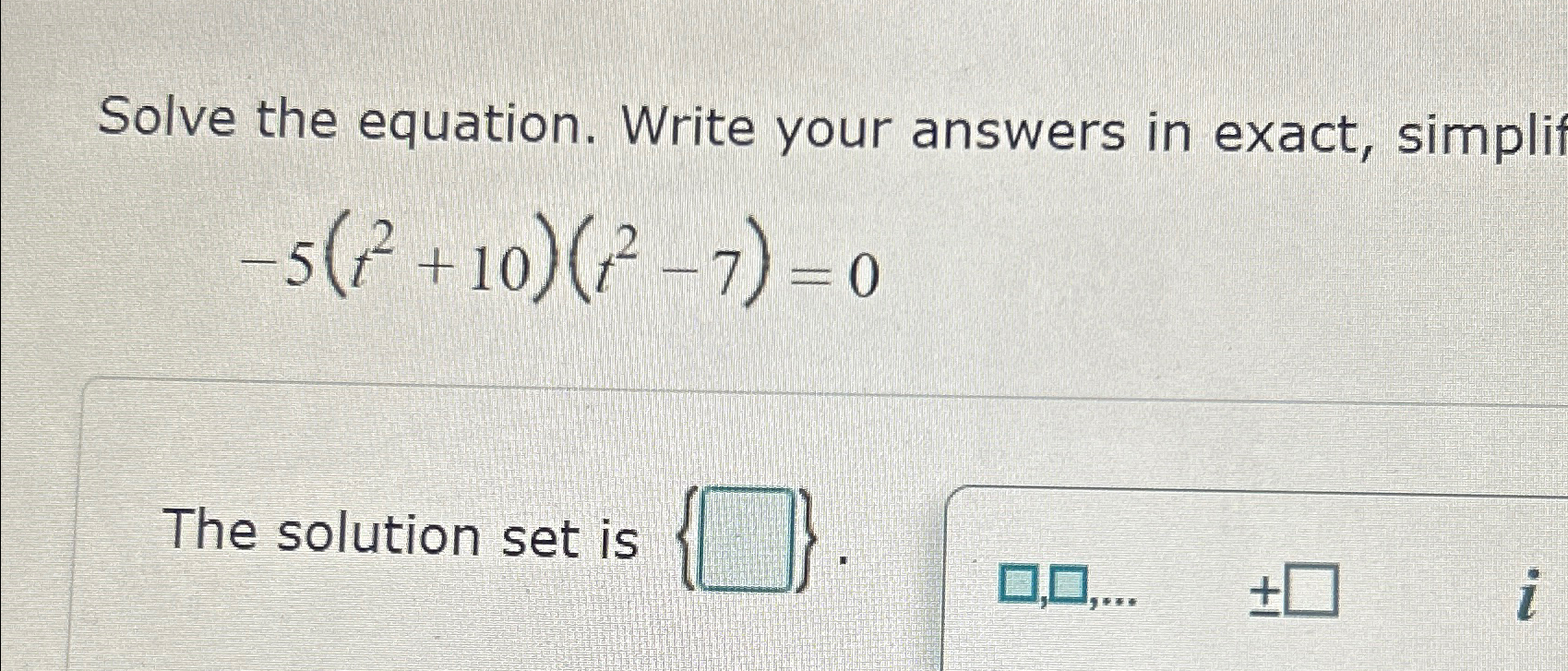 Solved Solve the equation. Write your answers in exact, | Chegg.com