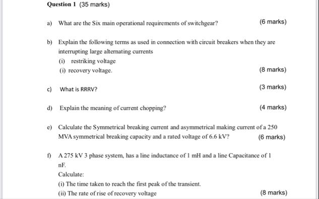 Question 1 (35 ﻿marks)a) ﻿What are the Six main | Chegg.com