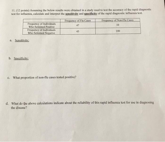 Solved 11. (12 points) Assuming the below results were | Chegg.com