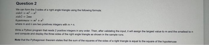 Solved We can form the 3 sides of a right angle triangle | Chegg.com