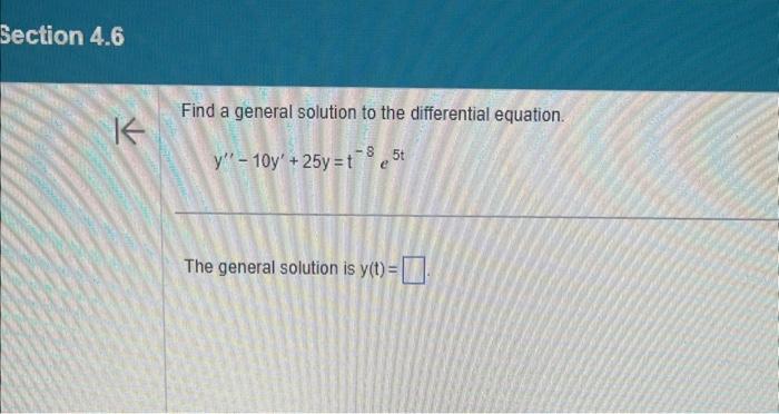 Solved Find a general solution to the differential equation. | Chegg.com