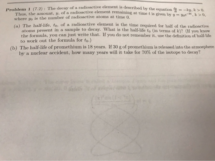 Solved y of a radioactive element is described by the | Chegg.com