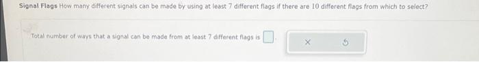 Solved Signal Flags How many different signals can be made | Chegg.com