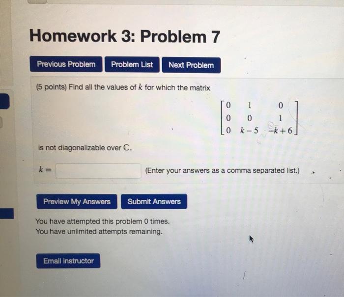 Solved Homework 3 Problem 7 Previous Problem Problem List 0661