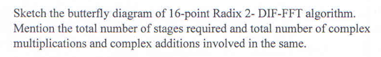 Solved Sketch the butterfly diagram of 16-point Radix 2- | Chegg.com