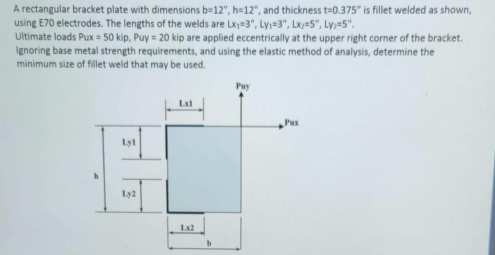 Solved A rectangular bracket plate with dimensions | Chegg.com
