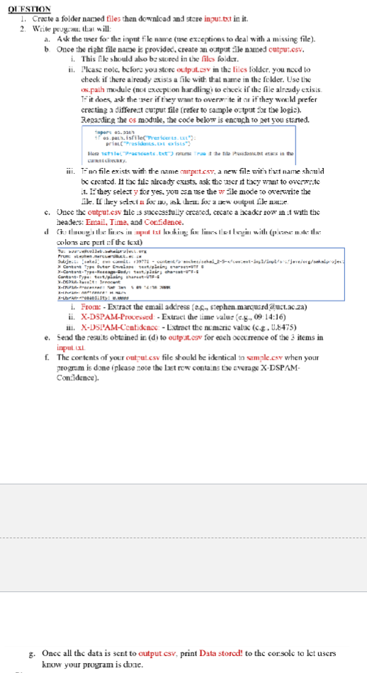 Solved OIFSTION1. ﻿Cracte a folder named files then download | Chegg.com