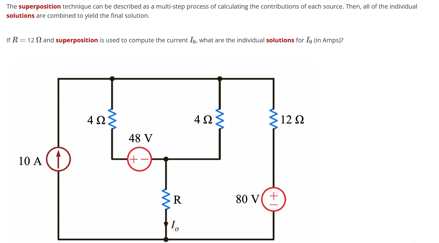Solved The superposition technique can be described as a | Chegg.com