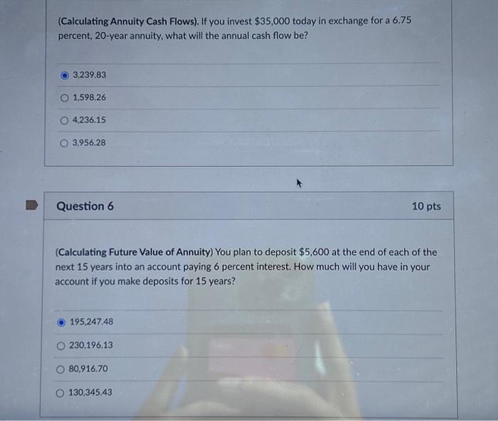 Solved (Calculating Annuity Cash Flows). If you invest | Chegg.com