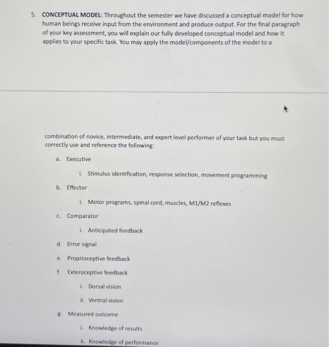 5. CONCEPTUAL MODEL: Throughout the semester we have | Chegg.com