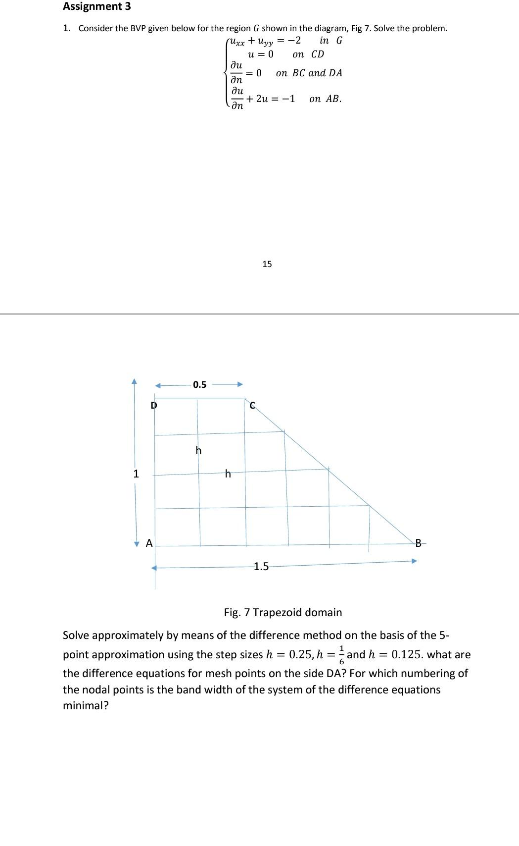 Solved 1. Consider the BVP given below for the region G | Chegg.com