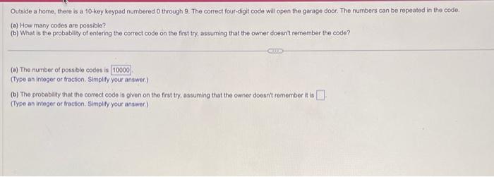 Solved Outside a home, there is a 10-key keypad numbered 0 | Chegg.com
