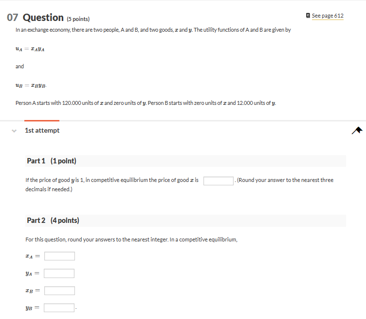 Solved 07 ﻿Question (5 ﻿points)In an exchange economy, there | Chegg.com