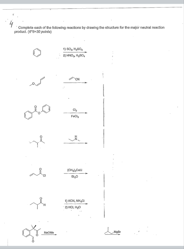 Solved : Complete each of the following reactions by drawing | Chegg.com