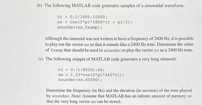 Solved P-4.13 When operating on a signal in MATLAB, sampling | Chegg.com