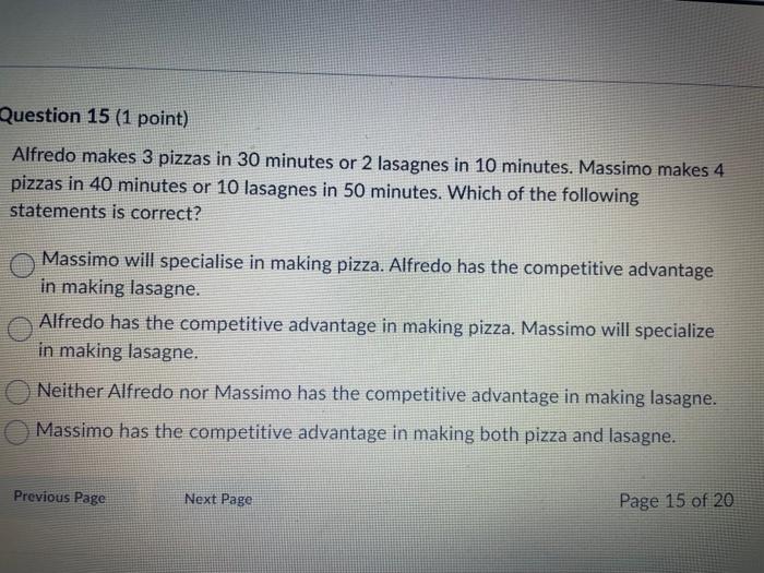 Solved Alfredo makes 3 pizzas in 30 minutes or 2 lasagnes in | Chegg.com