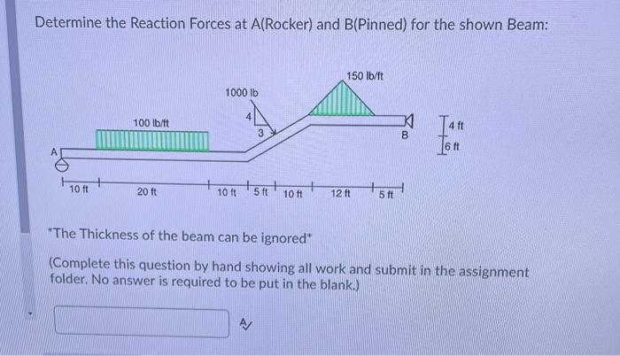 Solved Determine the Reaction Forces at A(Rocker) and | Chegg.com