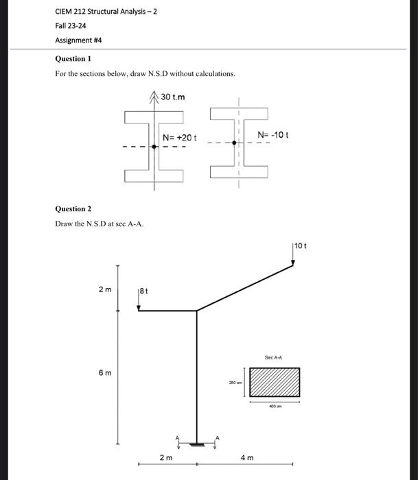 Solved CIEM 212 Structural Analysis - 2 Fall 23-24 | Chegg.com