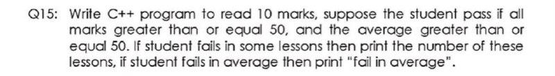 Solved Q15 Write C Program To Read 10 Marks Suppose The