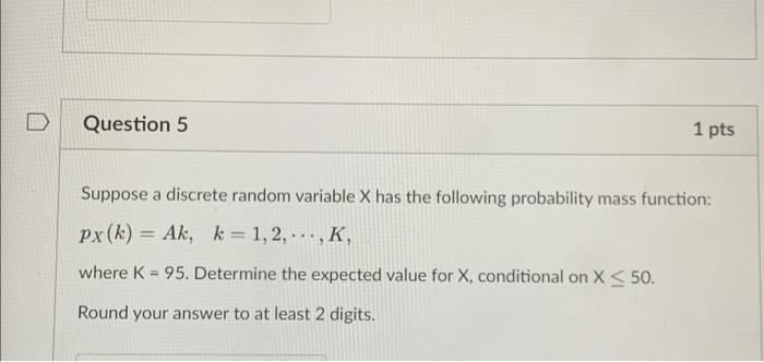 Solved Suppose a discrete random variable X has the | Chegg.com