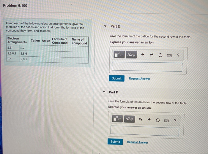 Solved Problem 6.100 Part A Using each of the following | Chegg.com