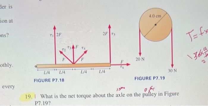 Solved 9. I What is the net torque about the axle on the | Chegg.com