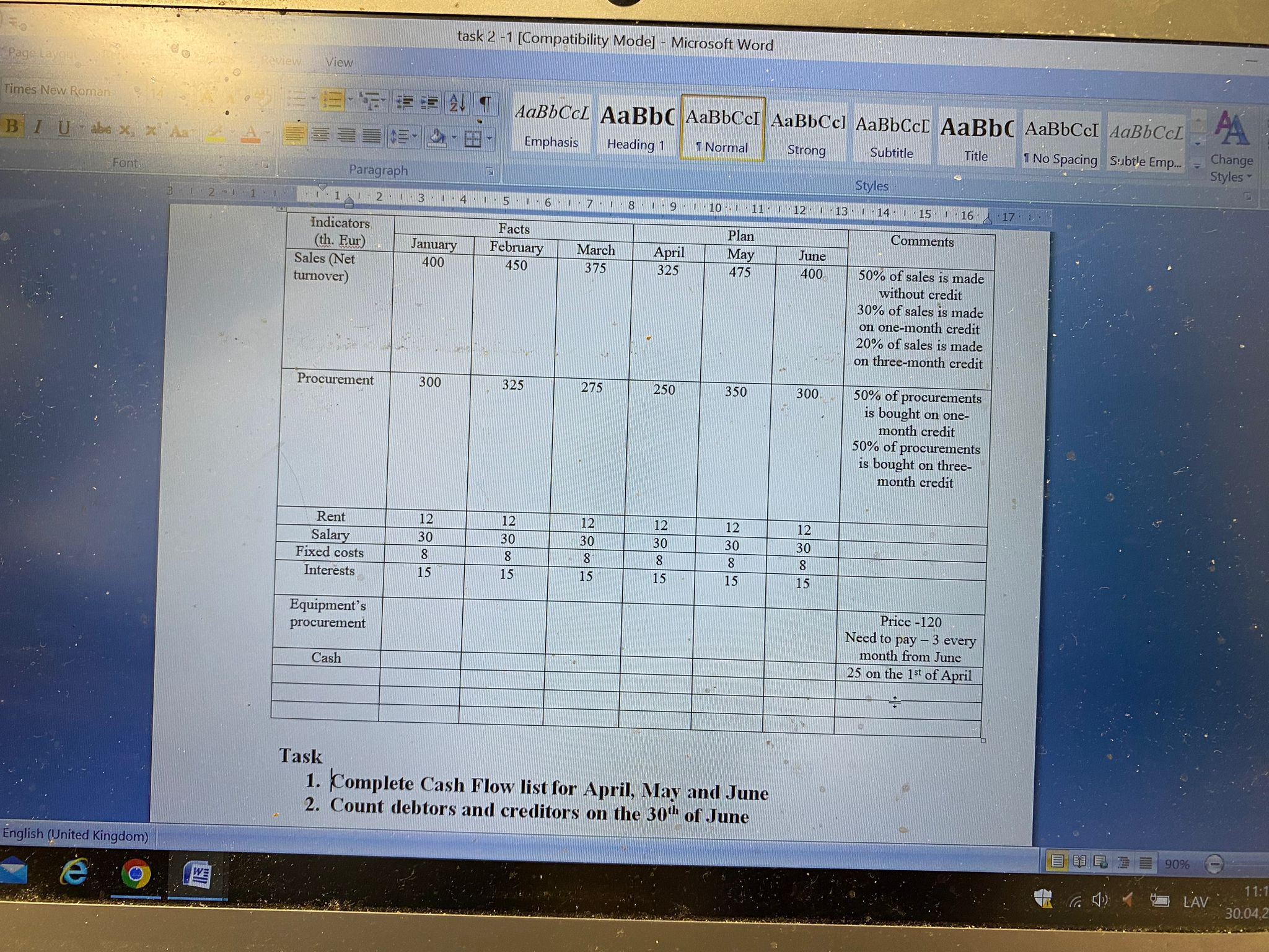 Solved task 2 -1 [Compatibility Mode] - ﻿Microsoft | Chegg.com