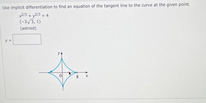 Solved Use implicit differentiation to find an equation of | Chegg.com