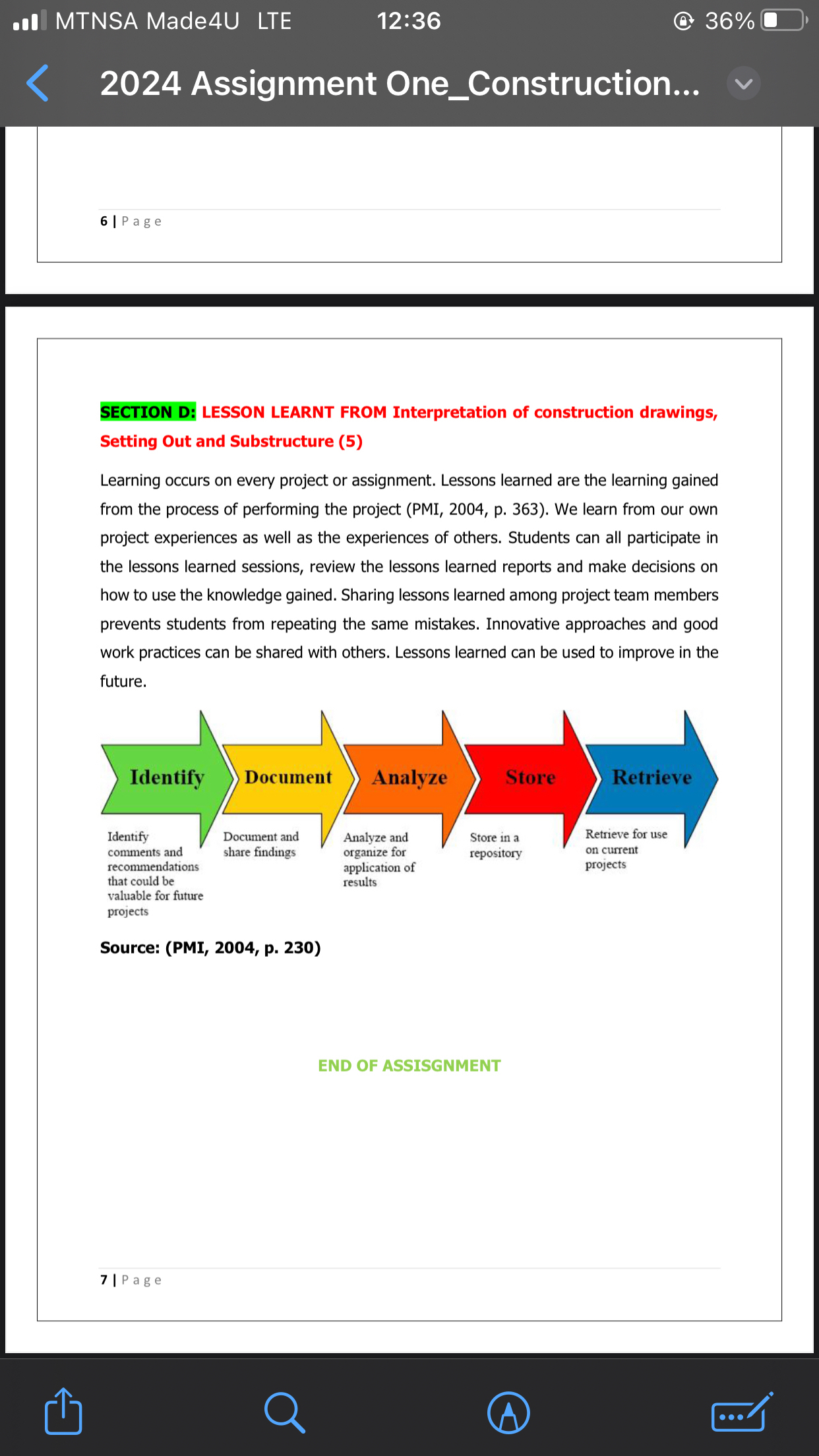 Solved SECTION D: LESSON LEARNT FROM Interpretation of | Chegg.com