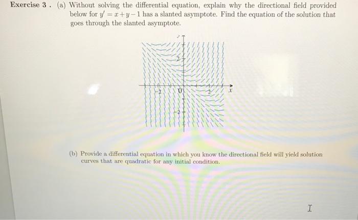 Solved Exercise 3. (a) Without solving the differential | Chegg.com