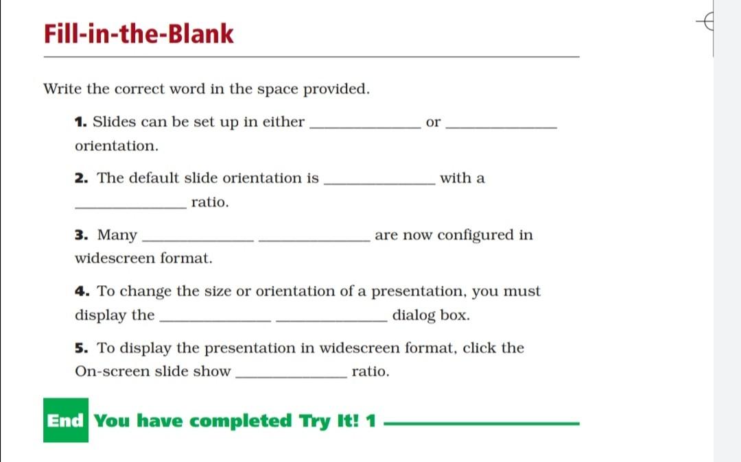 Solved Fill-in-the-Blank Write the correct word in the space | Chegg.com
