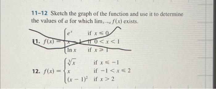 Solved 11-12 Sketch the graph of the function and use it to | Chegg.com
