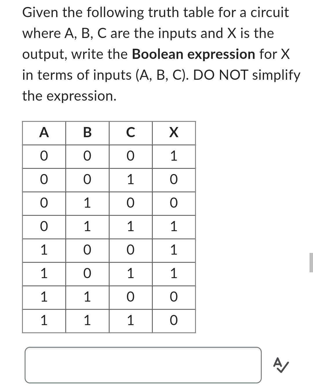 Solved Given The Following Truth Table For A Circuit Where Chegg