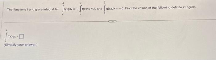 Solved The functions f and g are integrable, | Chegg.com