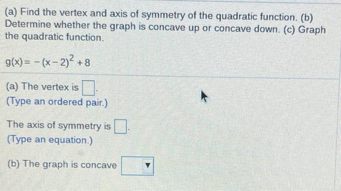 Solved (a) Find the vertex and axis of symmetry of the | Chegg.com