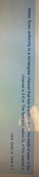 Solved Water flows uniformly in a rectangular channel that | Chegg.com