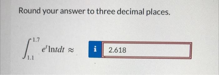Solved Round your answer to three decimal places. 5 1.7 e' | Chegg.com