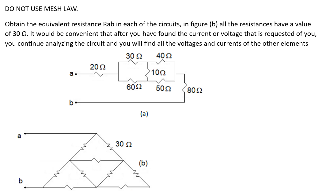 Solved DO NOT USE MESH LAW.Obtain the equivalent resistance | Chegg.com