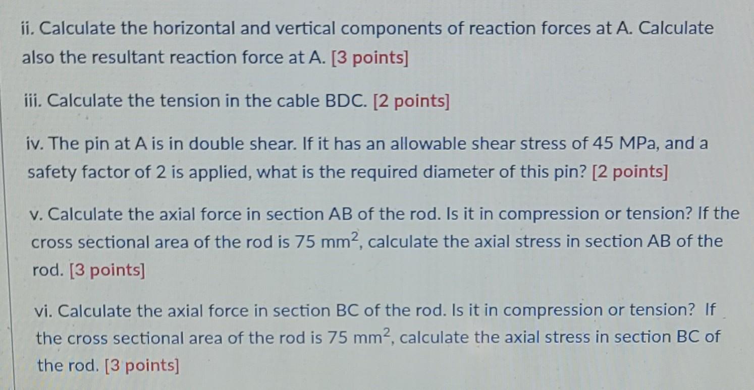 Solved The figure shows a rod ABC supported at A and D. D is | Chegg.com