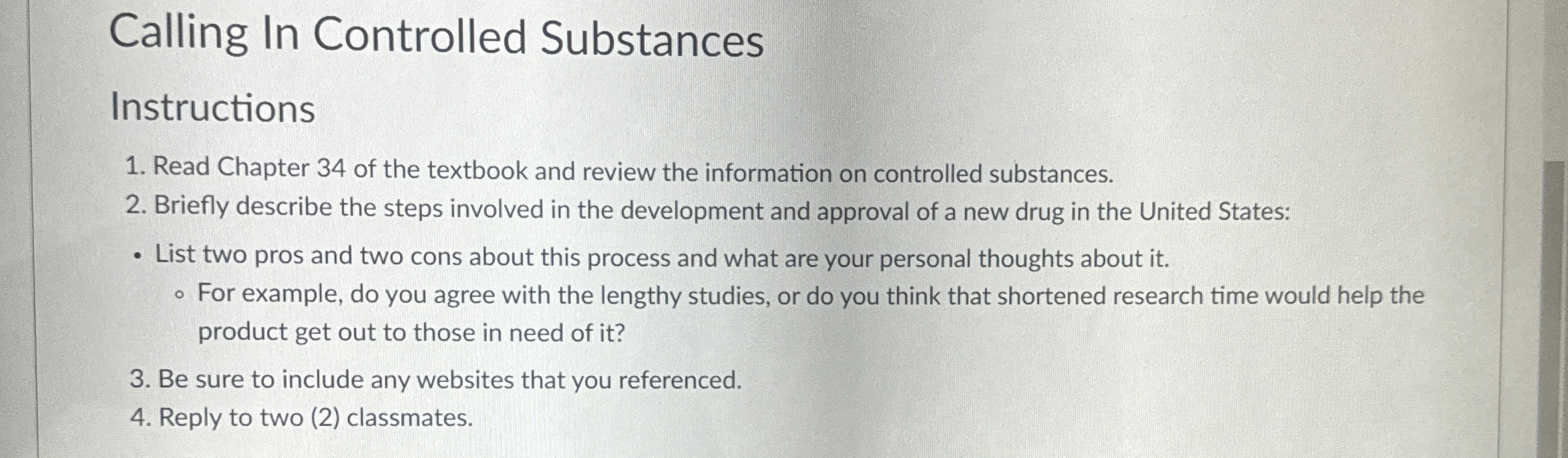 Solved Calling In Controlled SubstancesInstructionsRead | Chegg.com
